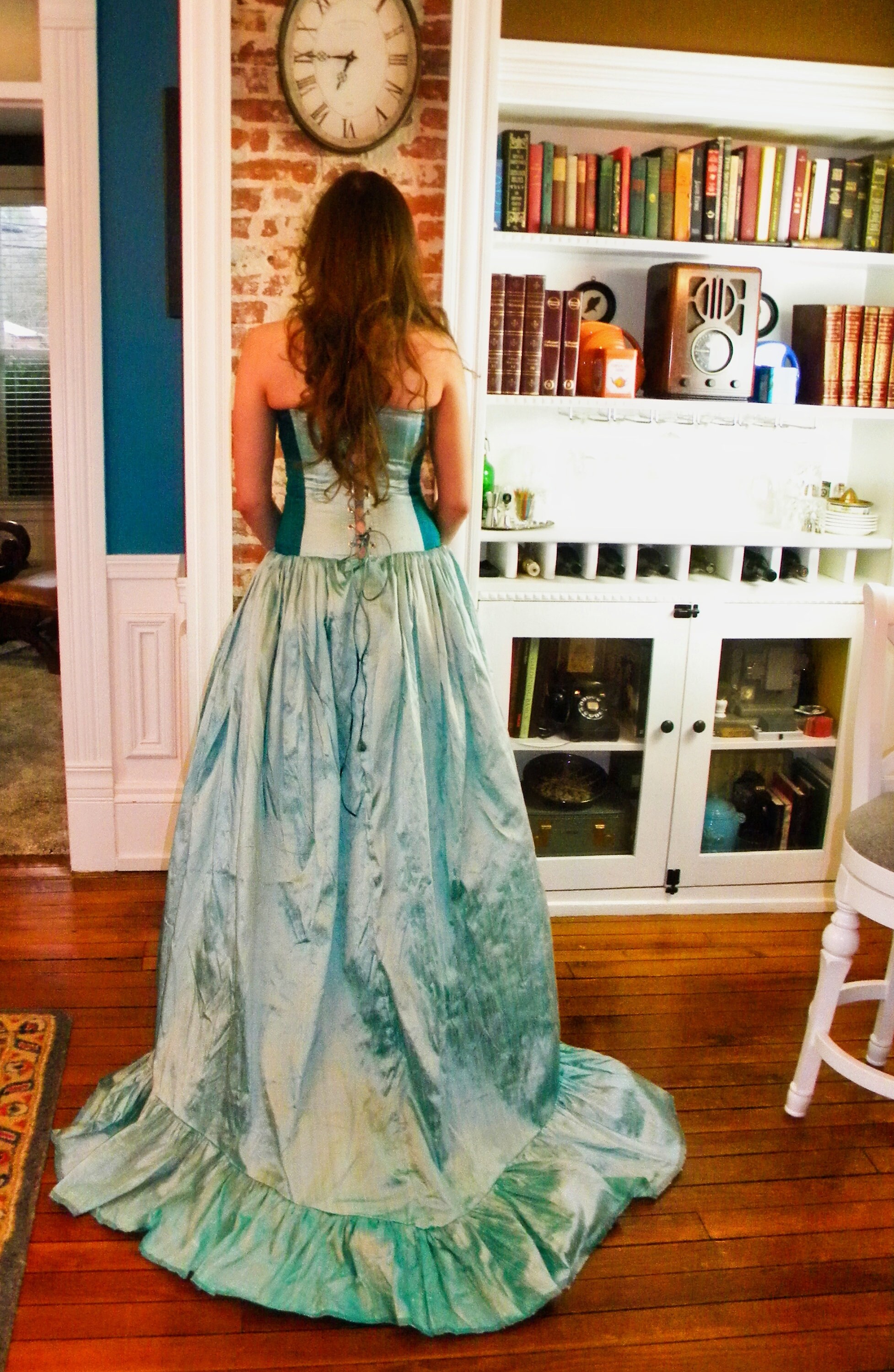 50 Shades of Blue Bridal Evening Gown ~ Dupioni Silk Longline Corset ...