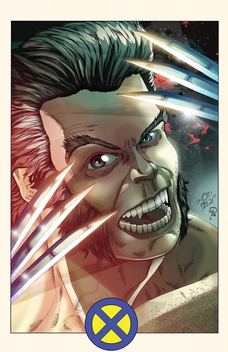 Marvel Comics X-men Wolverine Comic Art Print by Artist Scott Fry - Etsy