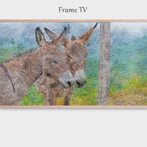 Art for the Frame TV, Donkeys Behind a Fence, Digital Painting ...