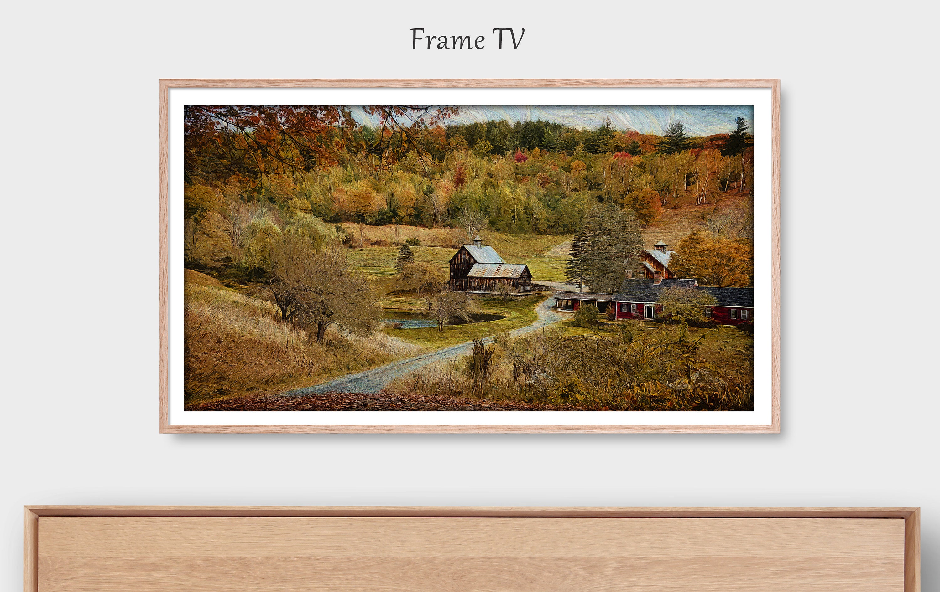 Fall Print. Fall Art. Farmhouse and Barn. Art for the Frame TV.. Fall ...