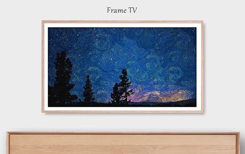 Starry Night in the Woods for the Frame TV. Digital Print. Digital ...