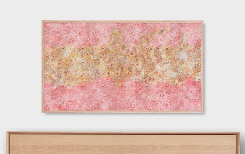 Frame TV Art., Pink and Gold Abstract Art | Digital Artwork | Frame TV ...
