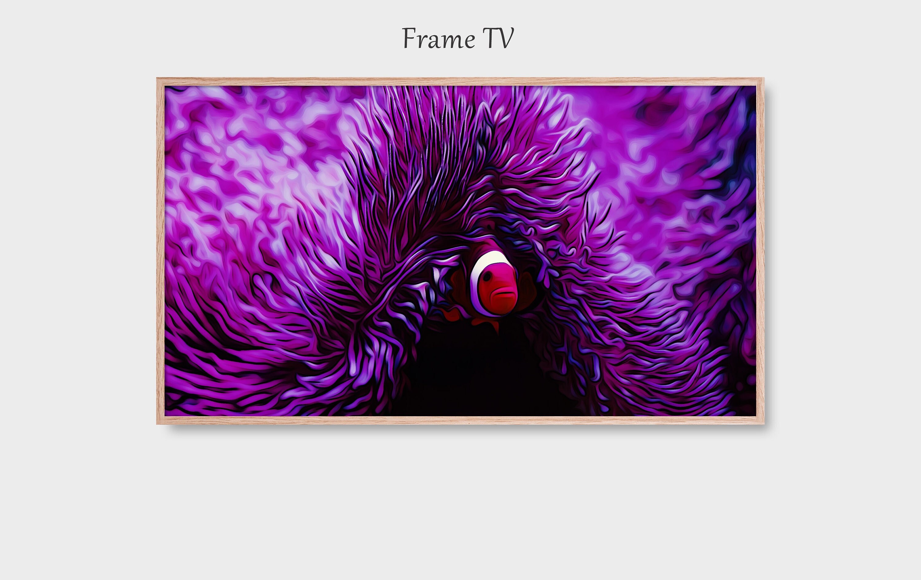 Clownfish Living in Sea Anemones. Art for the Frame TV. Coral Reef ...