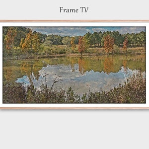 Fall Art for the Frame TV.. Fall Trees Around a Big Lake With ...