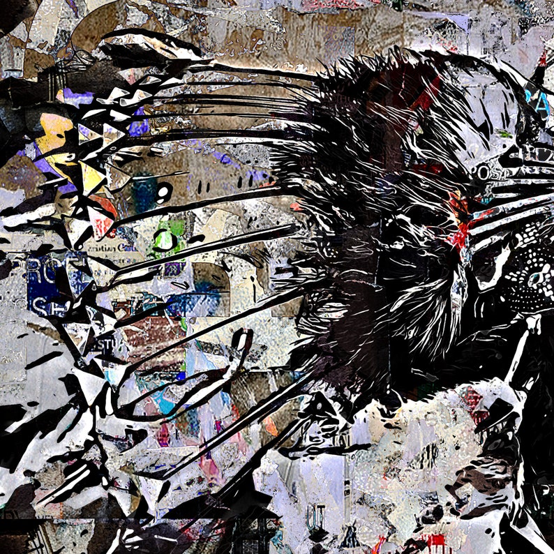 Urban Collage of a Native Indian for the Frame TV. Digital Print ...