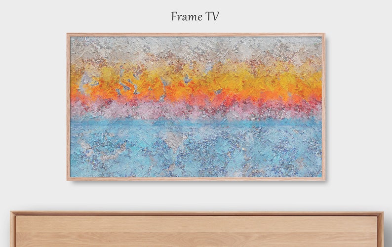 Frame TV | Orange and Blue Abstract Art | Frame TV Art. 4K on ...