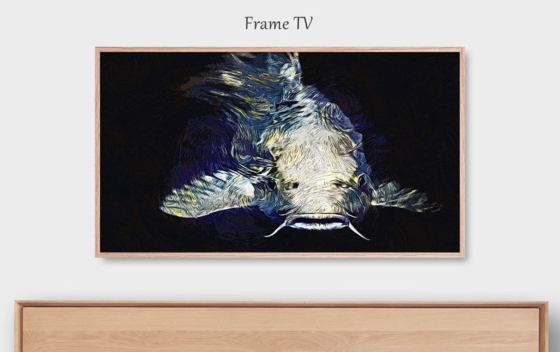 Single Koi Fish in a Pond for the Frame TV. Digital Print. Digital ...