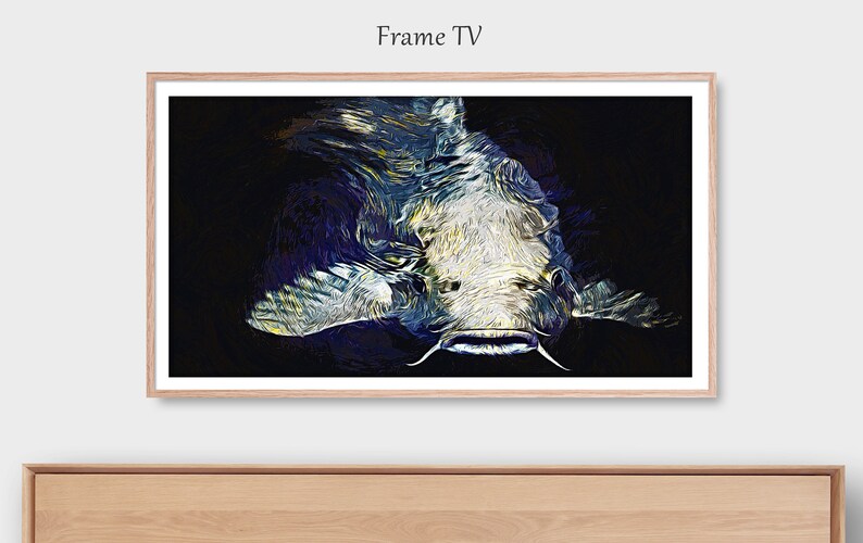 Single Koi Fish in a Pond for the Frame TV. Digital Print. Digital ...