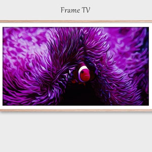 Clownfish Living in Sea Anemones. Art for the Frame TV. Coral Reef ...