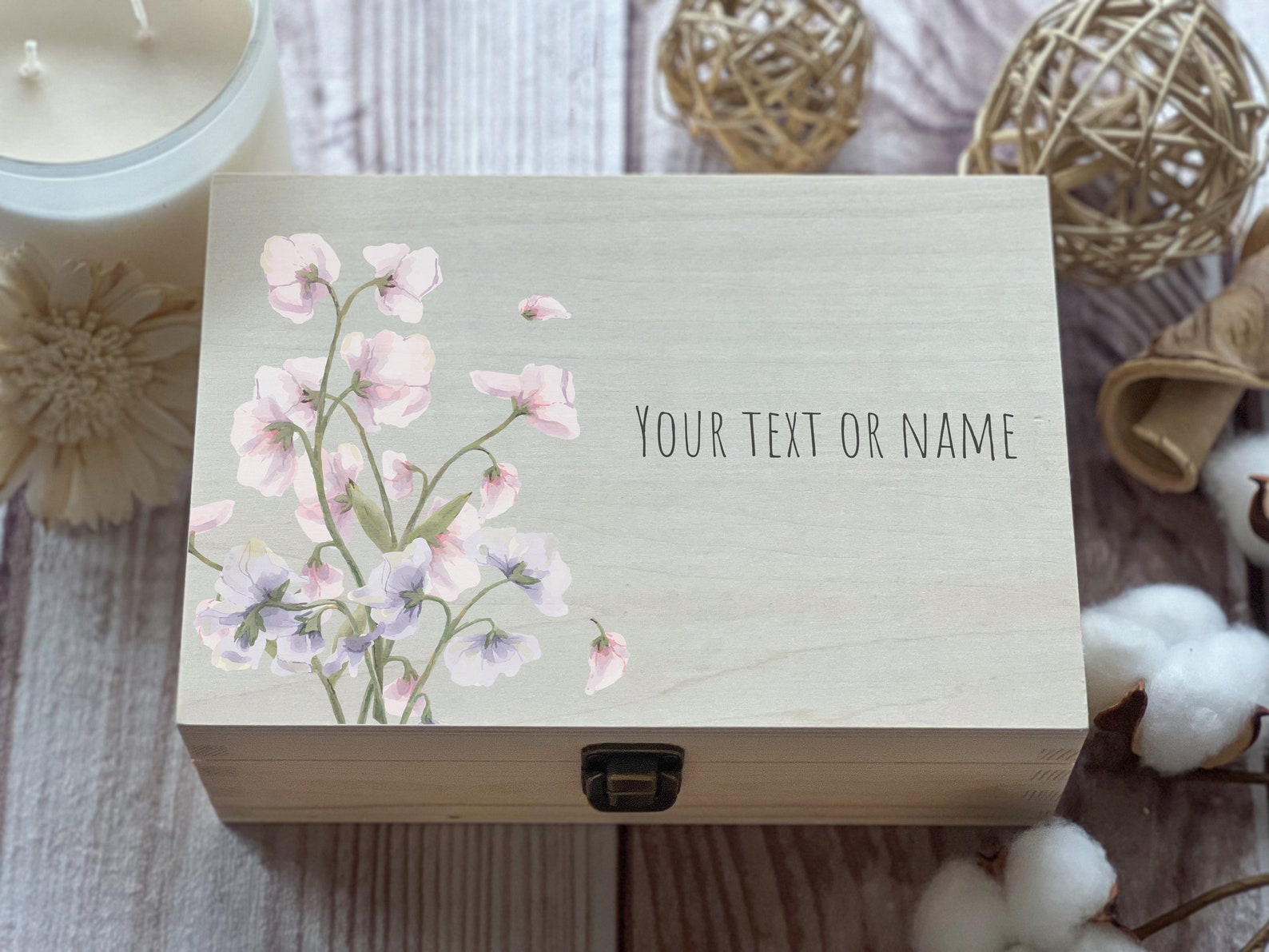 Flowers Gift Box Personalized Wooden Box Keepsake Box - Etsy
