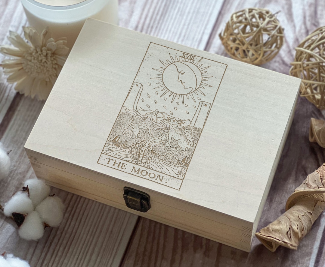 The Moon Tarot Card, Tarot Cards Box, Stash Box, Fortunetelling Magic ...