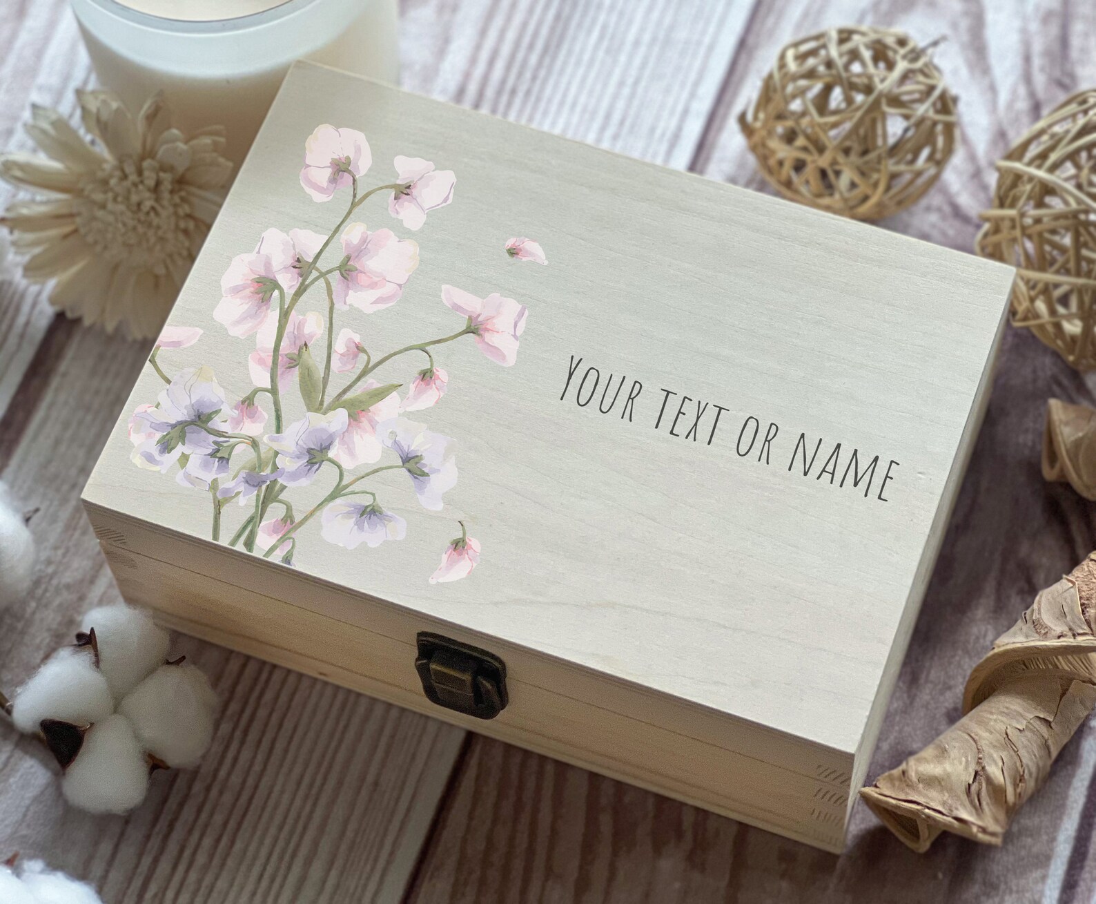 Flowers Gift Box Personalized Wooden Box Keepsake Box - Etsy