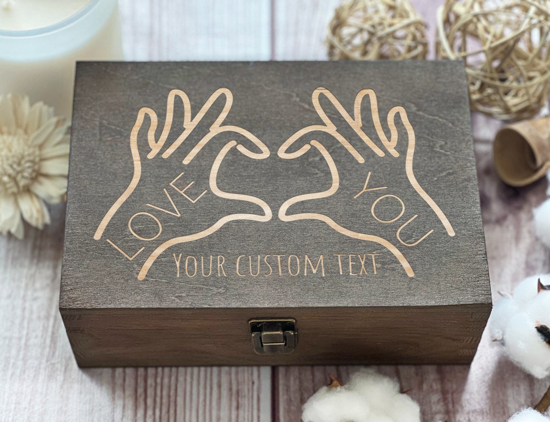 Love You, Personalized Wooden Box, Girlfriend Gift, Boyfriend Gift ...