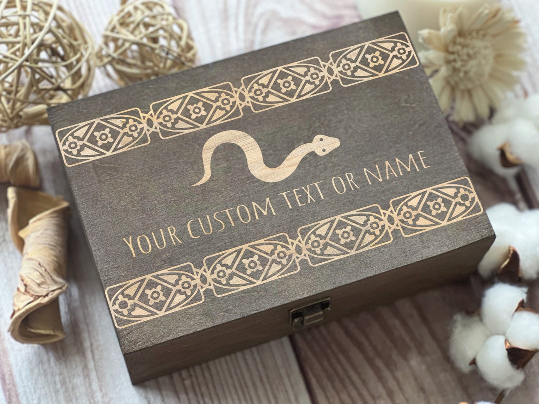 Snake, Serpent, Personalized Wooden Box, Groomsman Gift, Gift for ...