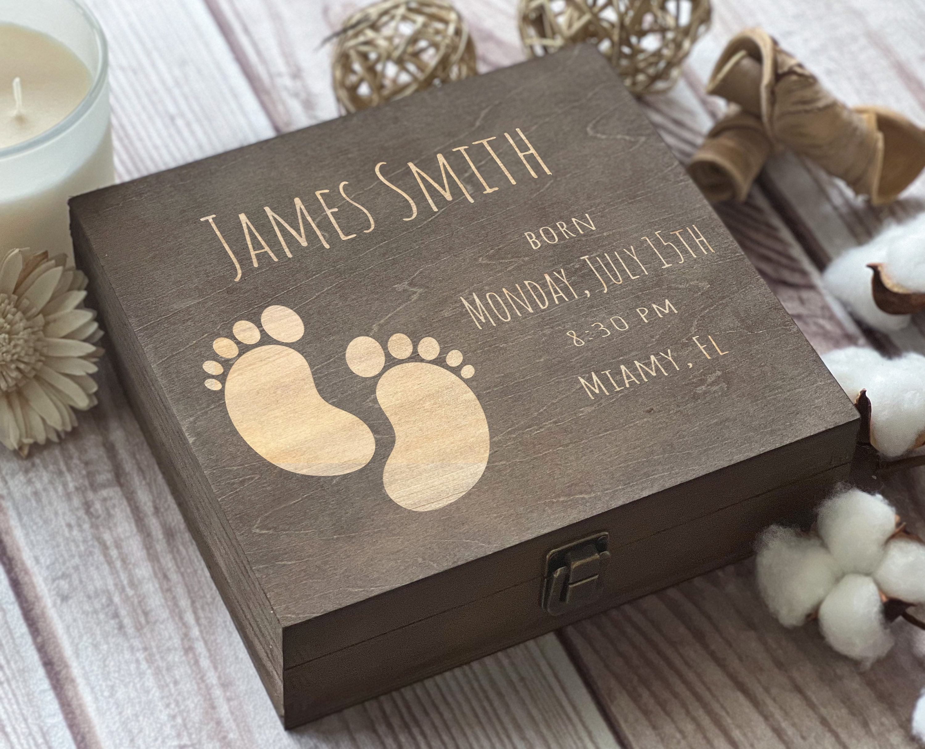 Welcome Baby Box Personalized Wooden Box Newborn Baby Gift - Etsy