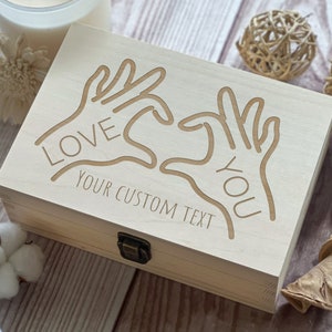 Love You, Personalized Wooden Box, Girlfriend Gift, Boyfriend Gift ...