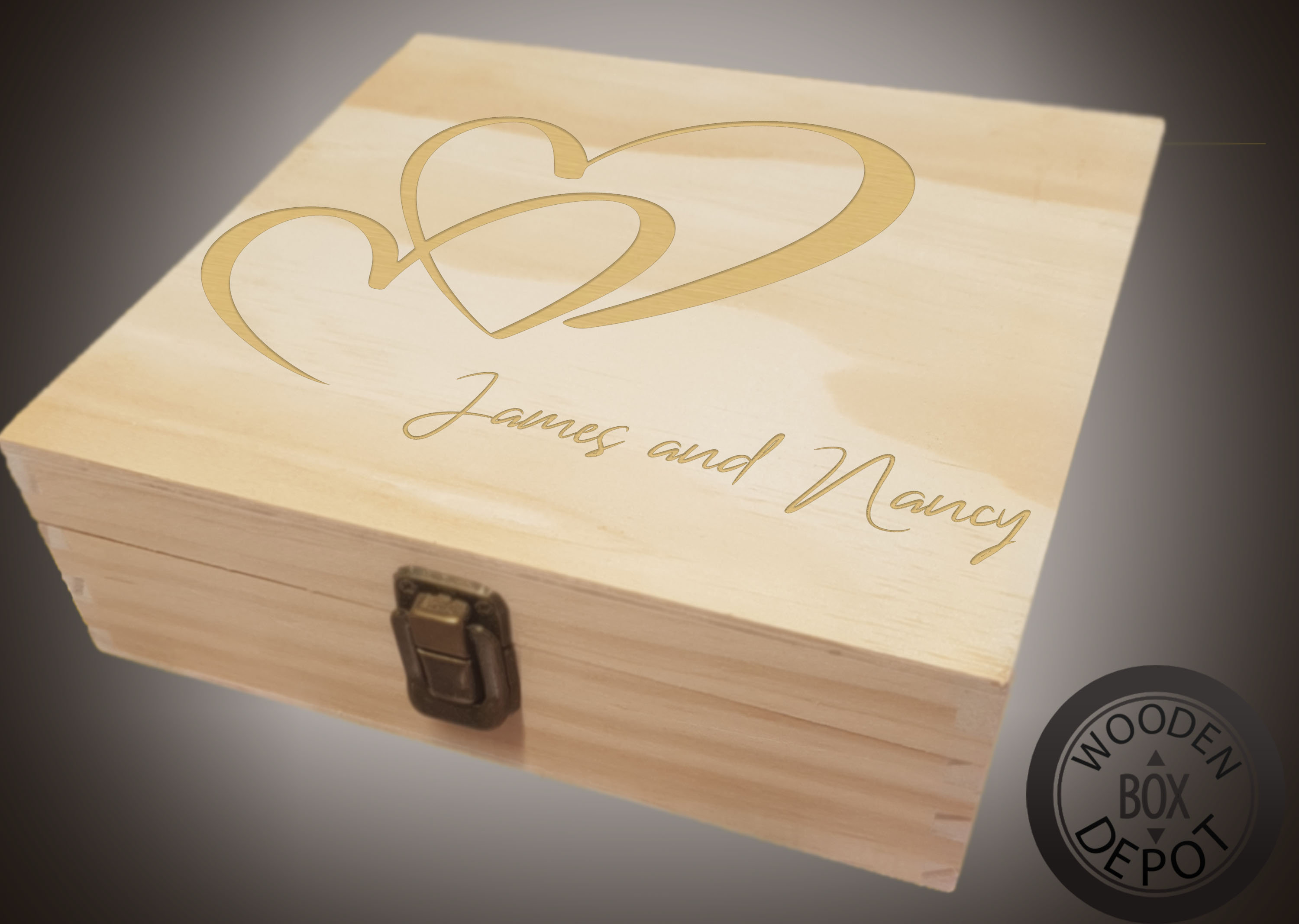 Hearts Personalized Wooden Box Wedding Gift Gift For | Etsy