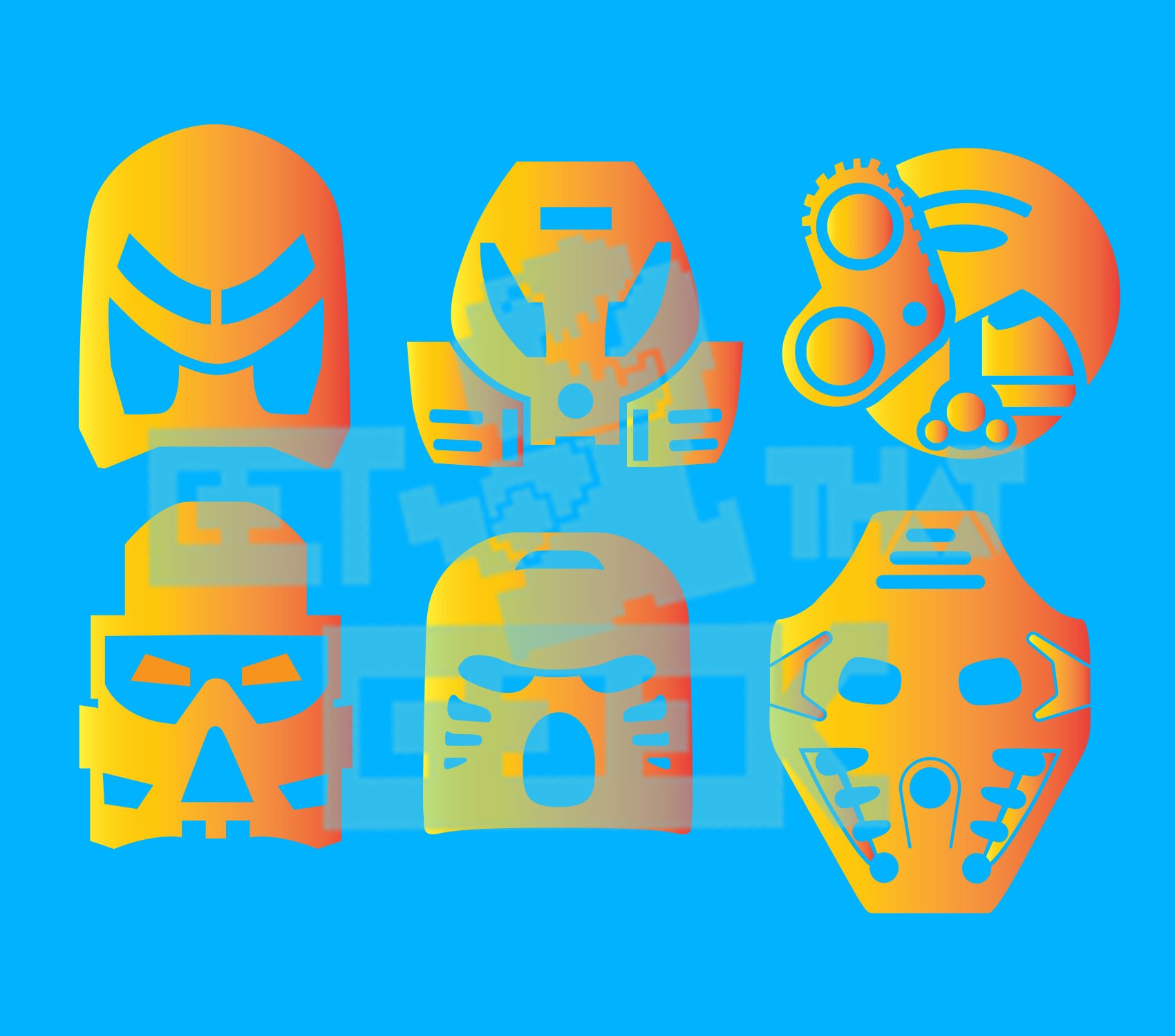 Bionicle Toa Mask Vinyl Decals - Etsy