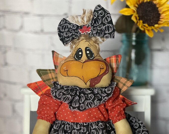 Primitive Turkey Doll Handmade Whimsical Fall Shelf Sitter Decor - Etsy