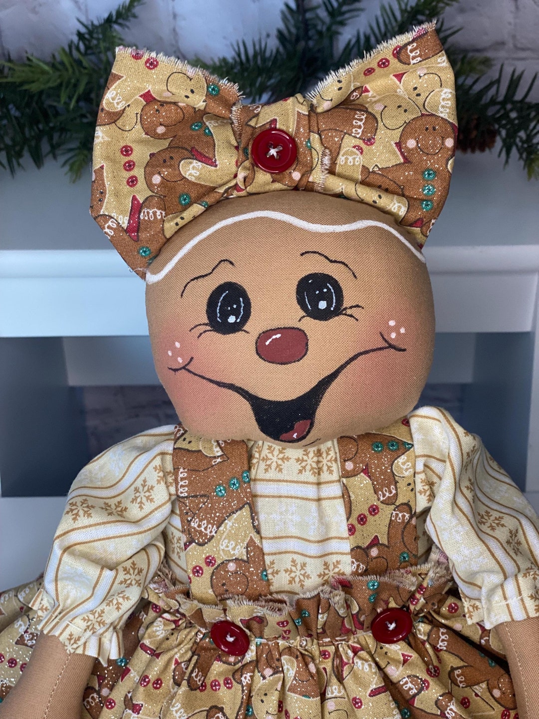 Gingerbread Doll, Handmade Gingerbread, Rag Doll, Home Kitchen Decor - Etsy