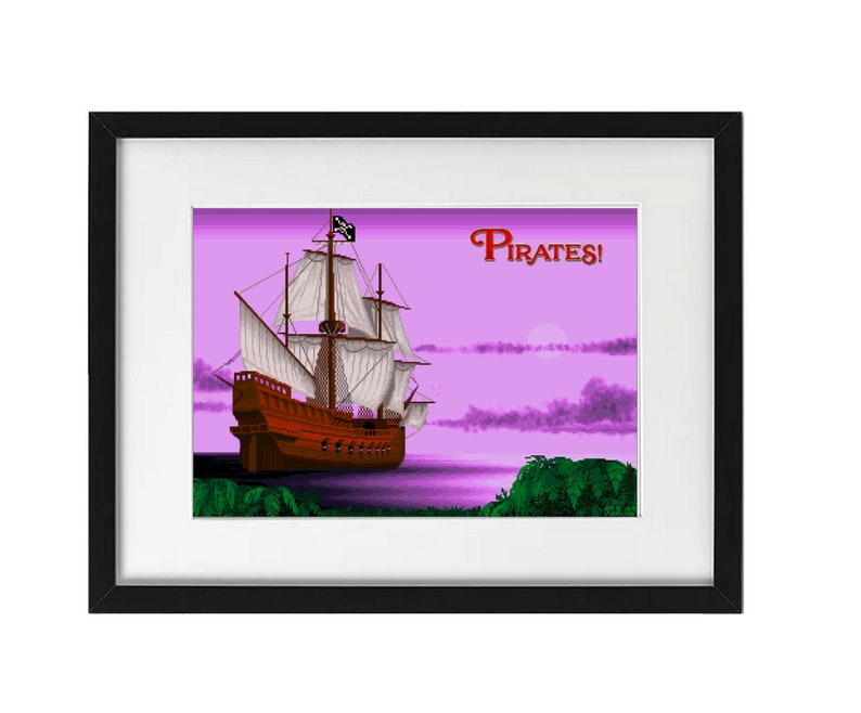 Amiga Retro Gaming Poster, Amiga Game Pirates, A3 Size (16.5x11.7in ...