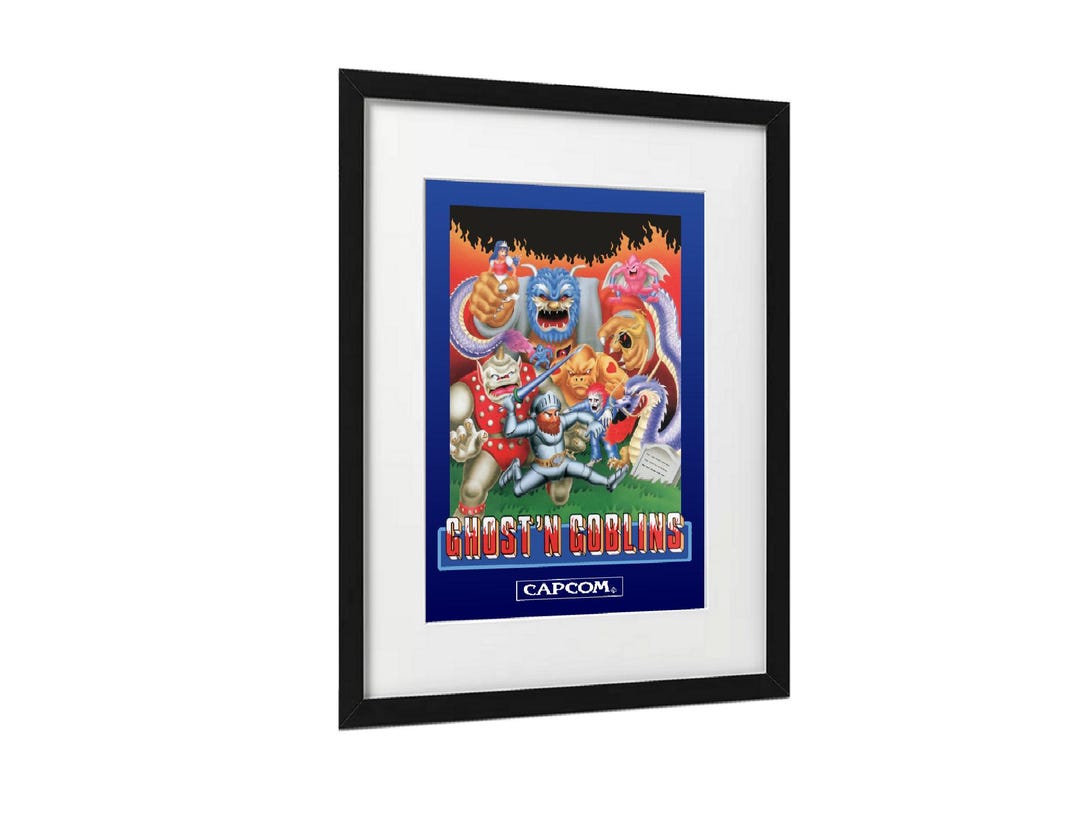 Ghost'n Goblins - A Retro Video Game Poster - A3 Size (16.5x11.7in). A ...