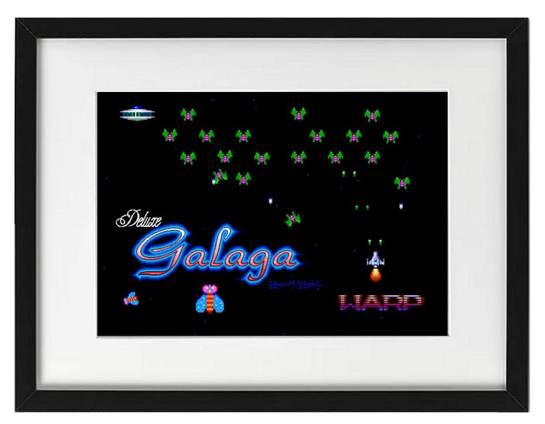 Deluxe Galaga Amiga Game Poster, A3 Size (16.5x11.7in). Retro Gaming Wall Art Print. Suitable ...