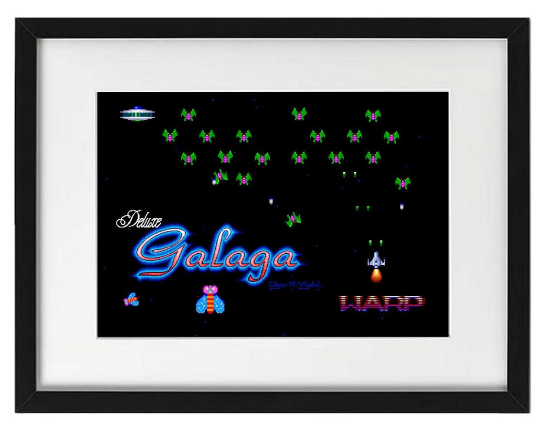 Deluxe Galaga Amiga Game Poster, A3 Size (16.5x11.7in). Retro Gaming Wall Art Print. Suitable ...