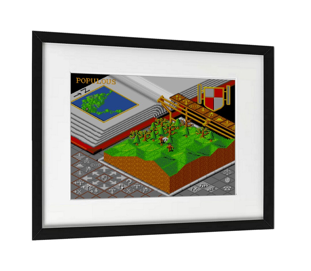 Amiga Game Populus, Retro Gaming Poster, A3 Size Print (16.5x11.7in ...
