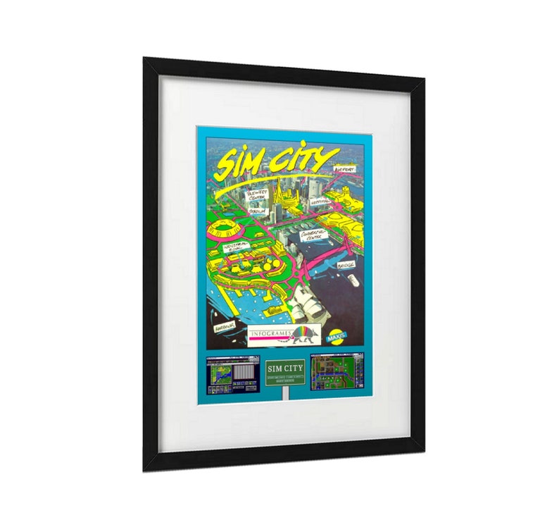 Sim City Poster. A3 Size Print (16.5x11.7in). Amiga Retro Gaming Wall ...