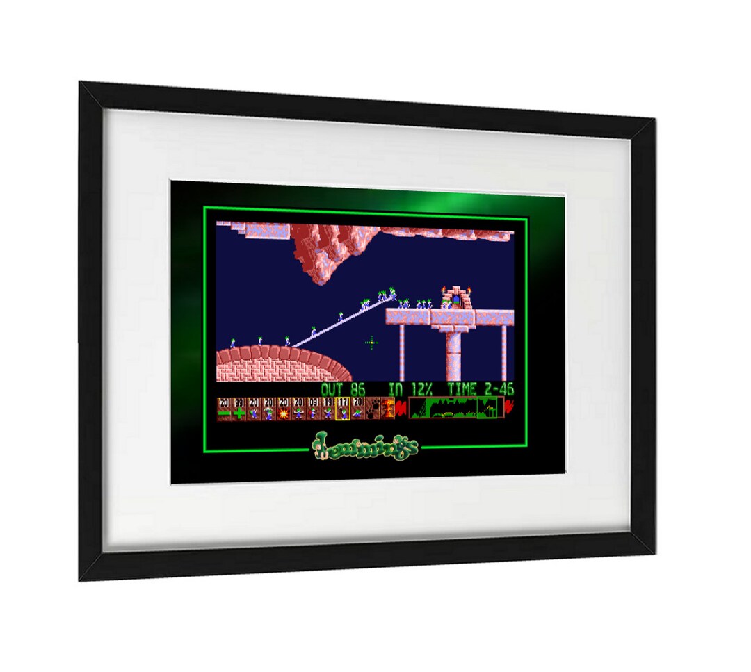 Amiga Retro Gaming Poster, Amiga Game Lemmings, A3 Size (16.5x11.7in ...
