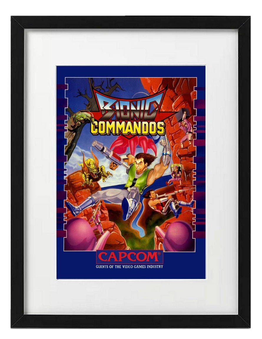 Retro Video Game Poster, A3 Size (16.5x11.7in). Bionic Commandos ...
