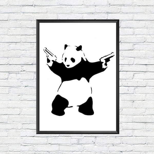 Banksy Panda Shooting - Etsy