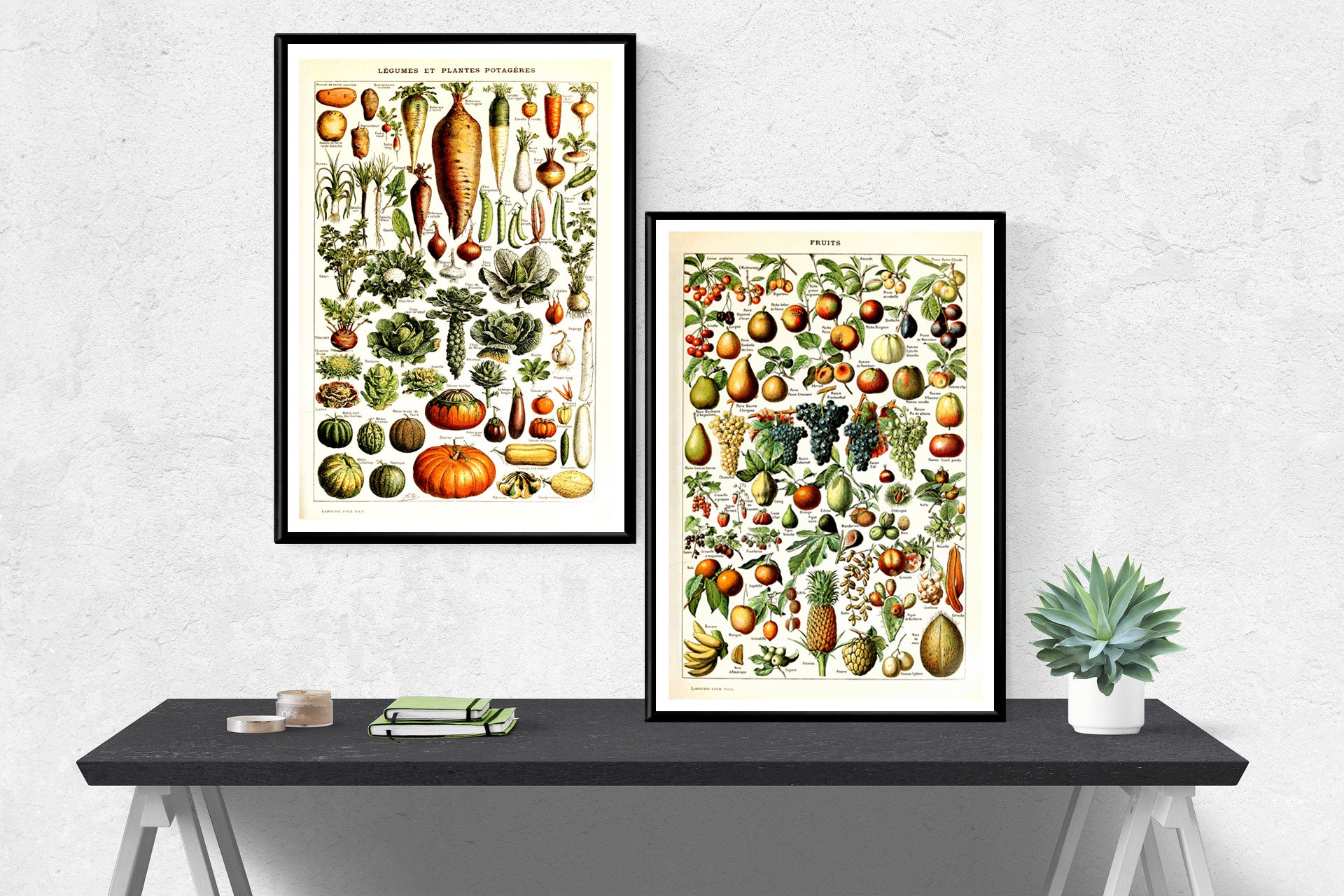 Fruits and Vegetables Prints Adolphe Millot Fruits and Vegetables ...