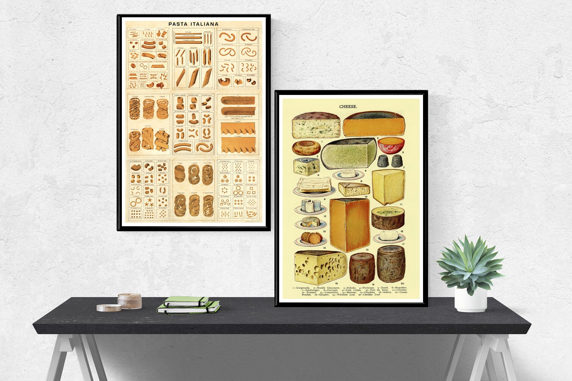 Kitchen Prints Vintage Kitchen Posters Set of 2 Pasta Italiana - Etsy