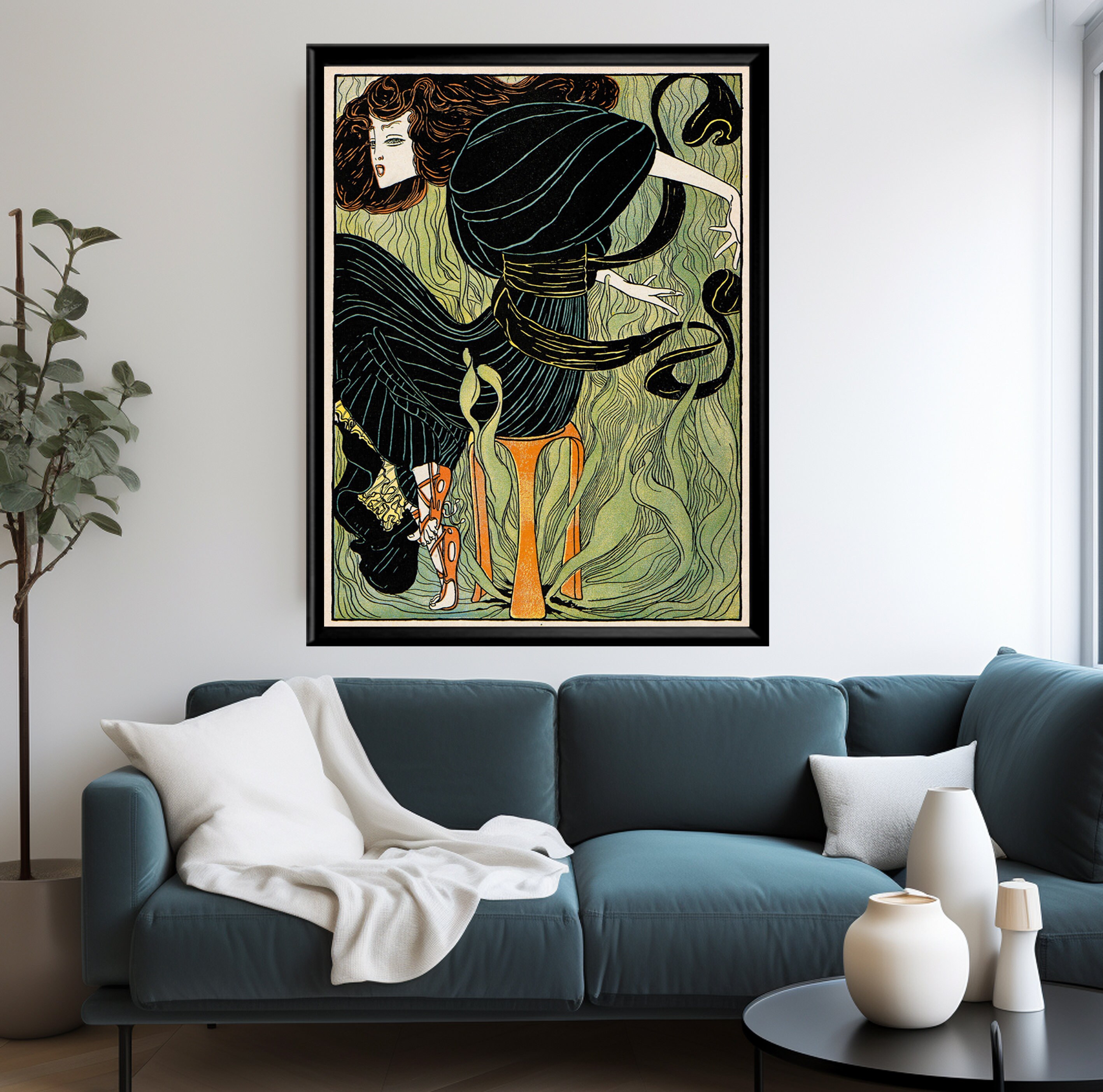 Art Nouveau Woman Print, Jugend Magazine 1897 Poster, Vintage ...