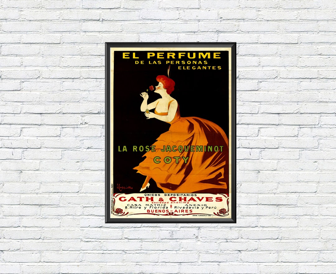 Vintage Perfume Poster by Leonetto Cappiello, La Rose Jacqueminot Coty ...