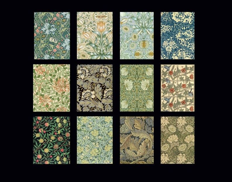 William Morris Prints Art Nouveau Postcards Set Vintage Floral - Etsy