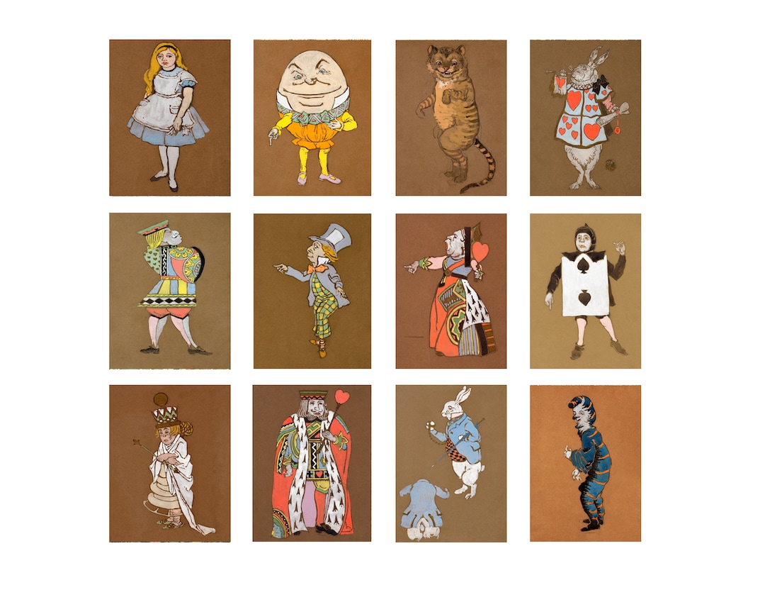 Alice in Wonderland Postcards Vintage Lewis Carroll Art Illustrations ...