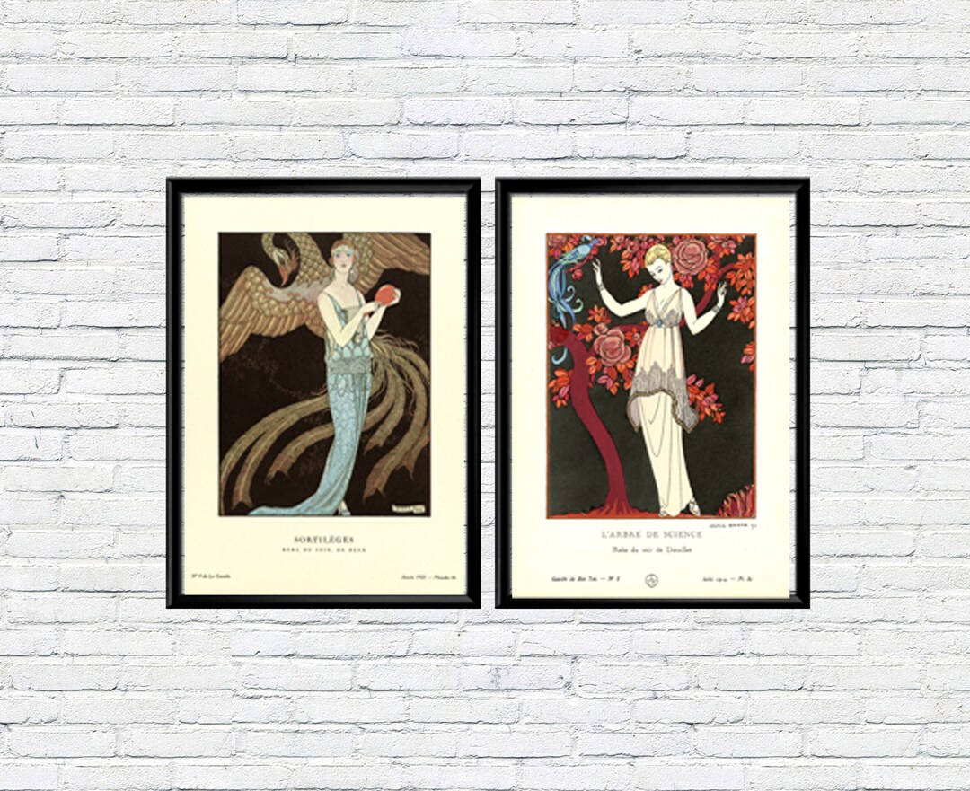 Vintage French Art Deco Prints Set – Georges Barbier Fashion ...