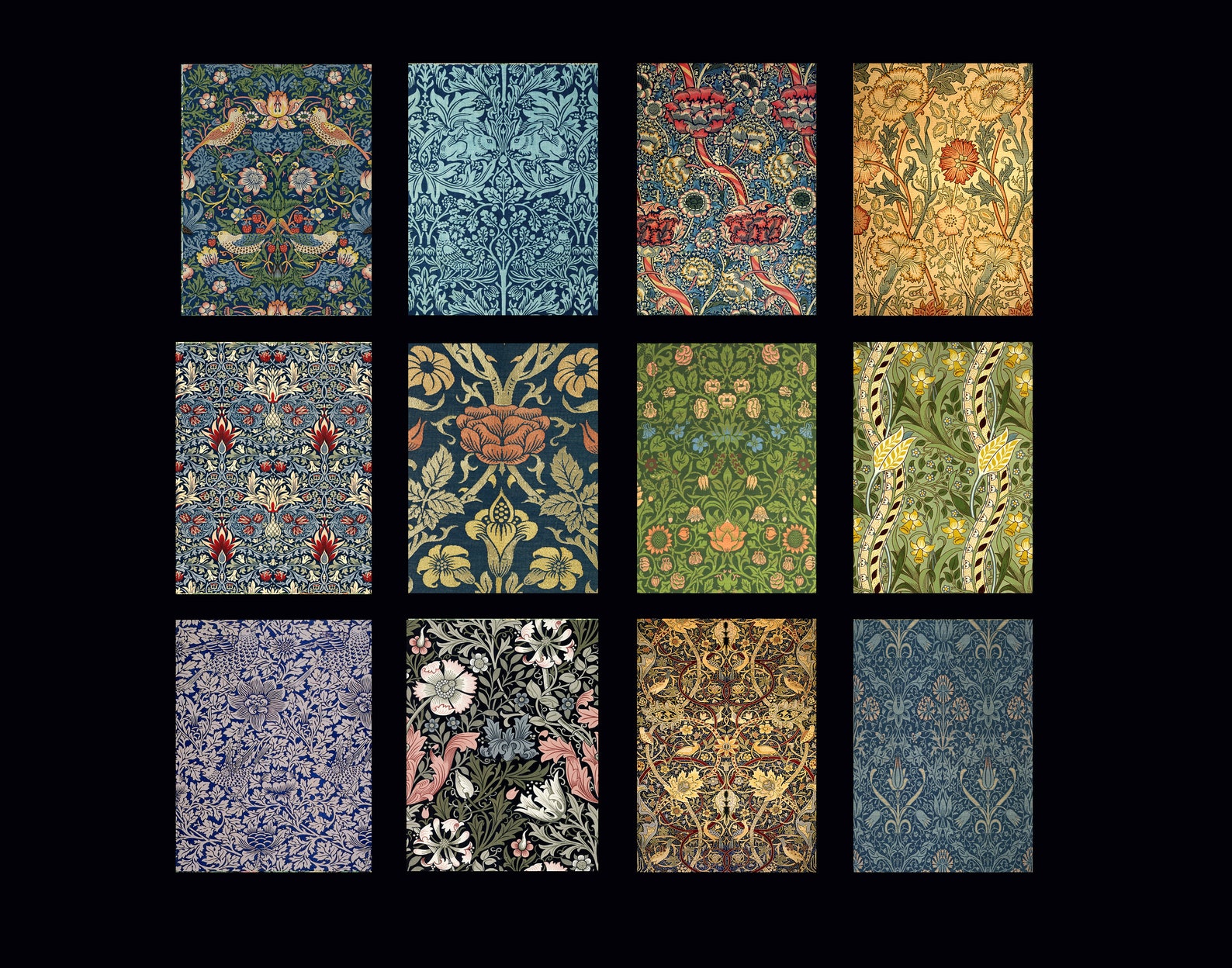 Art Nouveau Postcards Set William Morris Prints Vintage Floral - Etsy