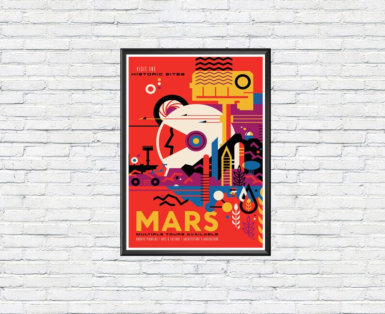 Vintage Sci-fi Space Travel Poster, NASA Spacex Art Print - Etsy