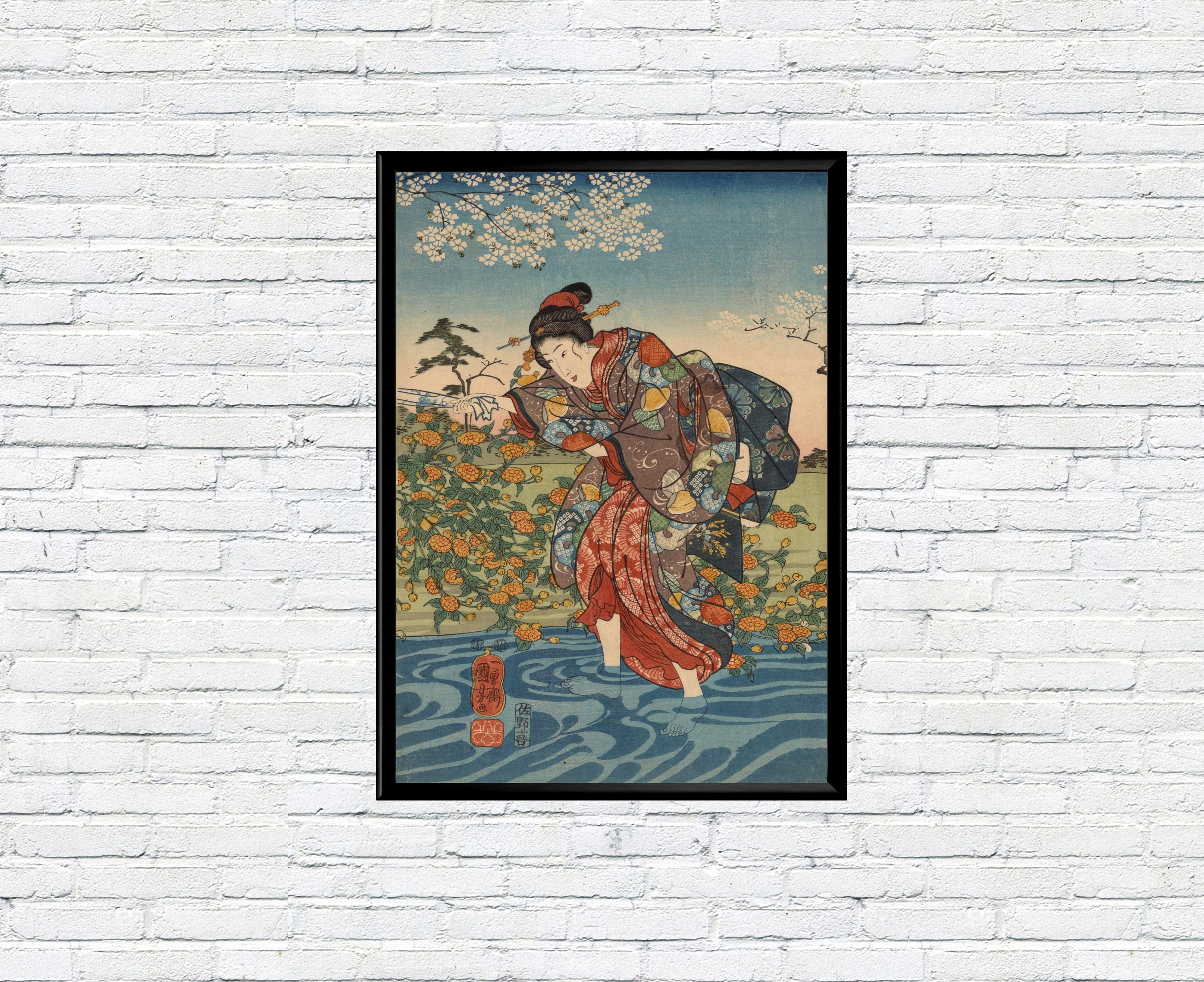 Japanese Triptych Japanese Women Triptych Japanese Women Cross - Etsy
