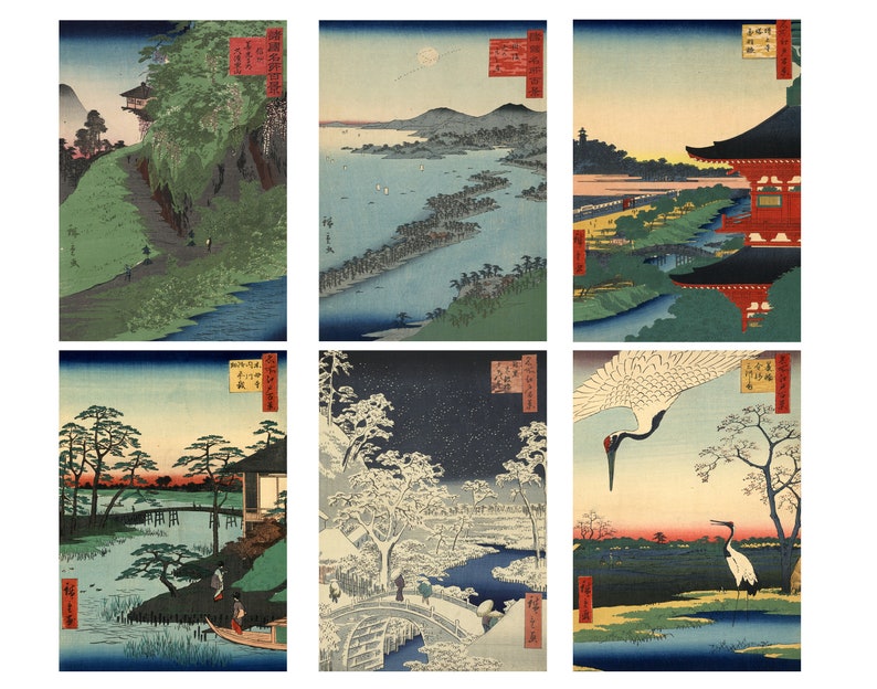 Japanese Postcards Set of 24 Vintage Japanese Prints Antique | Etsy