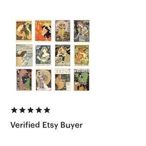 Art Nouveau Postcards Set of 12, Vintage Jugendstil Prints, Jugend ...