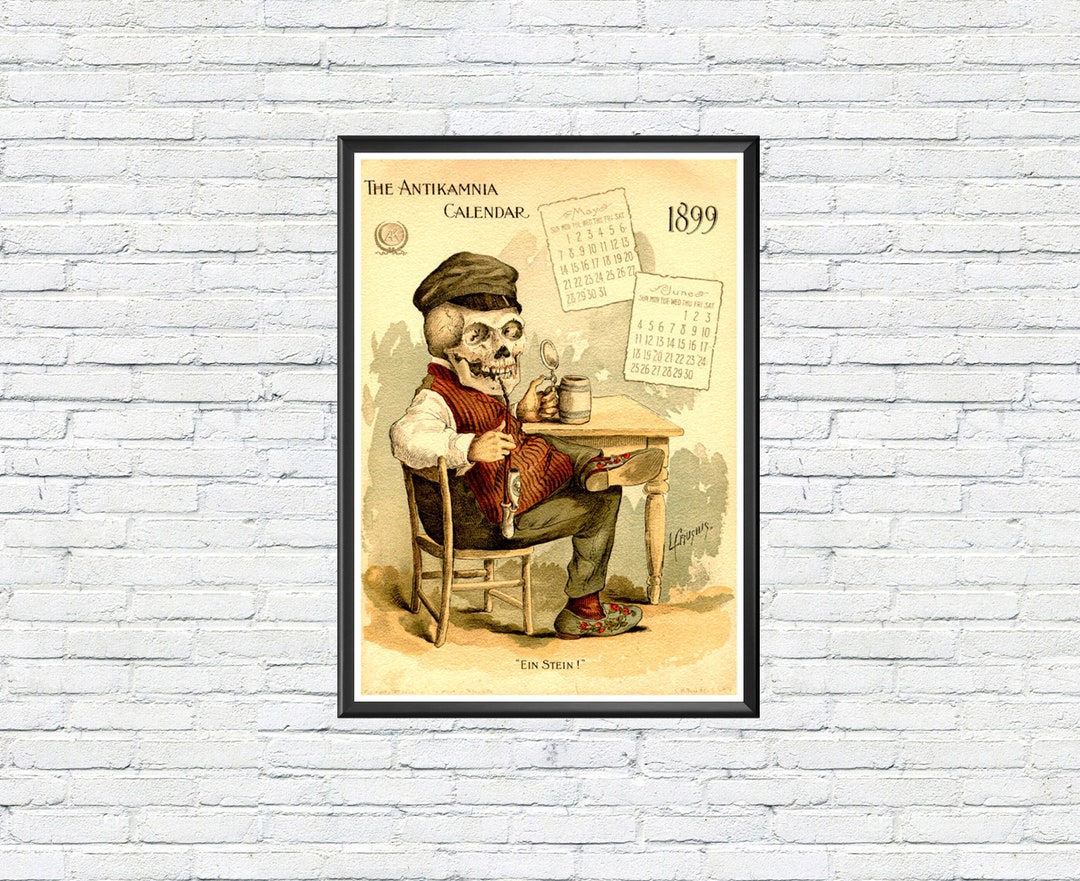Vintage Antikamnia Print Skeletons Poster Skeletons Calendar - Etsy