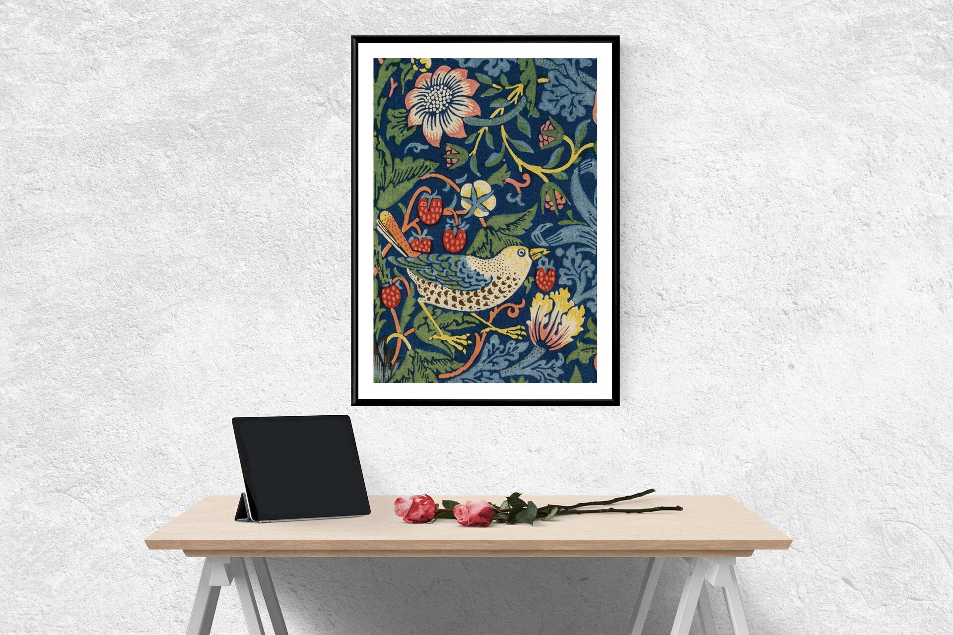 Strawberry Thief by William Morris Art Print Vintage Birds Berries ...