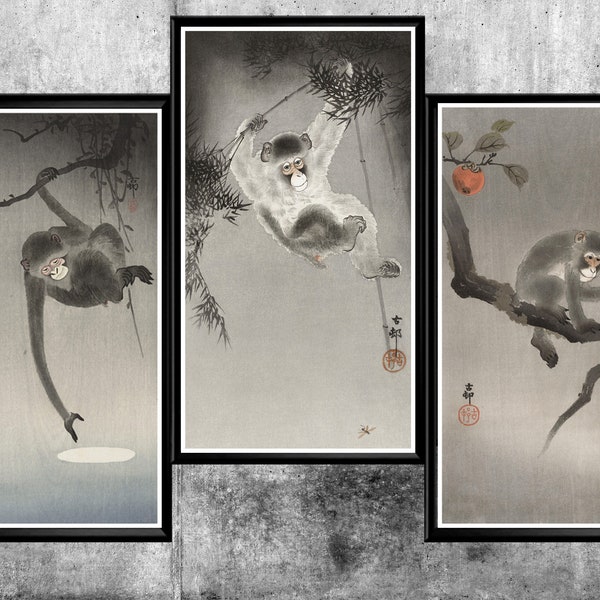 Triptych Animal Art - Etsy