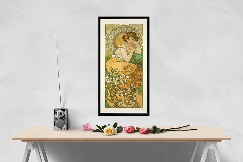 Alphonse Mucha Art Posters Precious Gems Narrow Poster Set of - Etsy