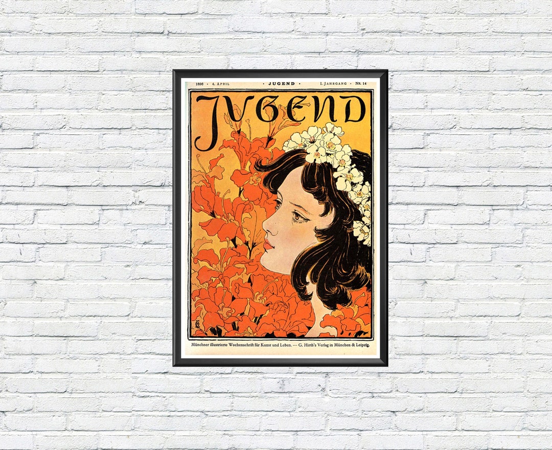 Jugend Magazine Cover Art Nouveau Poster, 1896 Vintage Reproduction ...